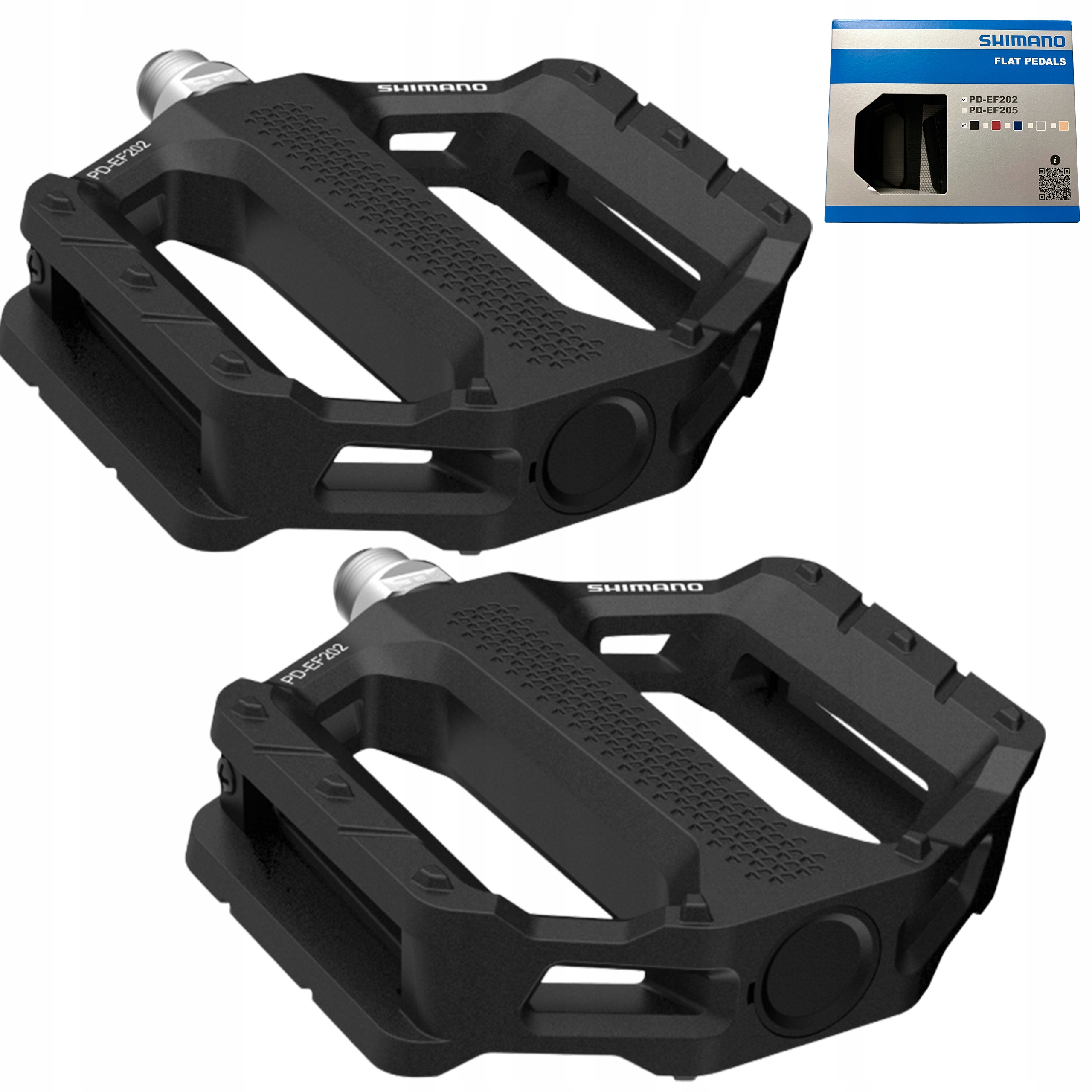 PEDAŁY ROWEROWE PLATFORMOWE SHIMANO PD-EF202 CZARNY ORYGINALNE BOX ...