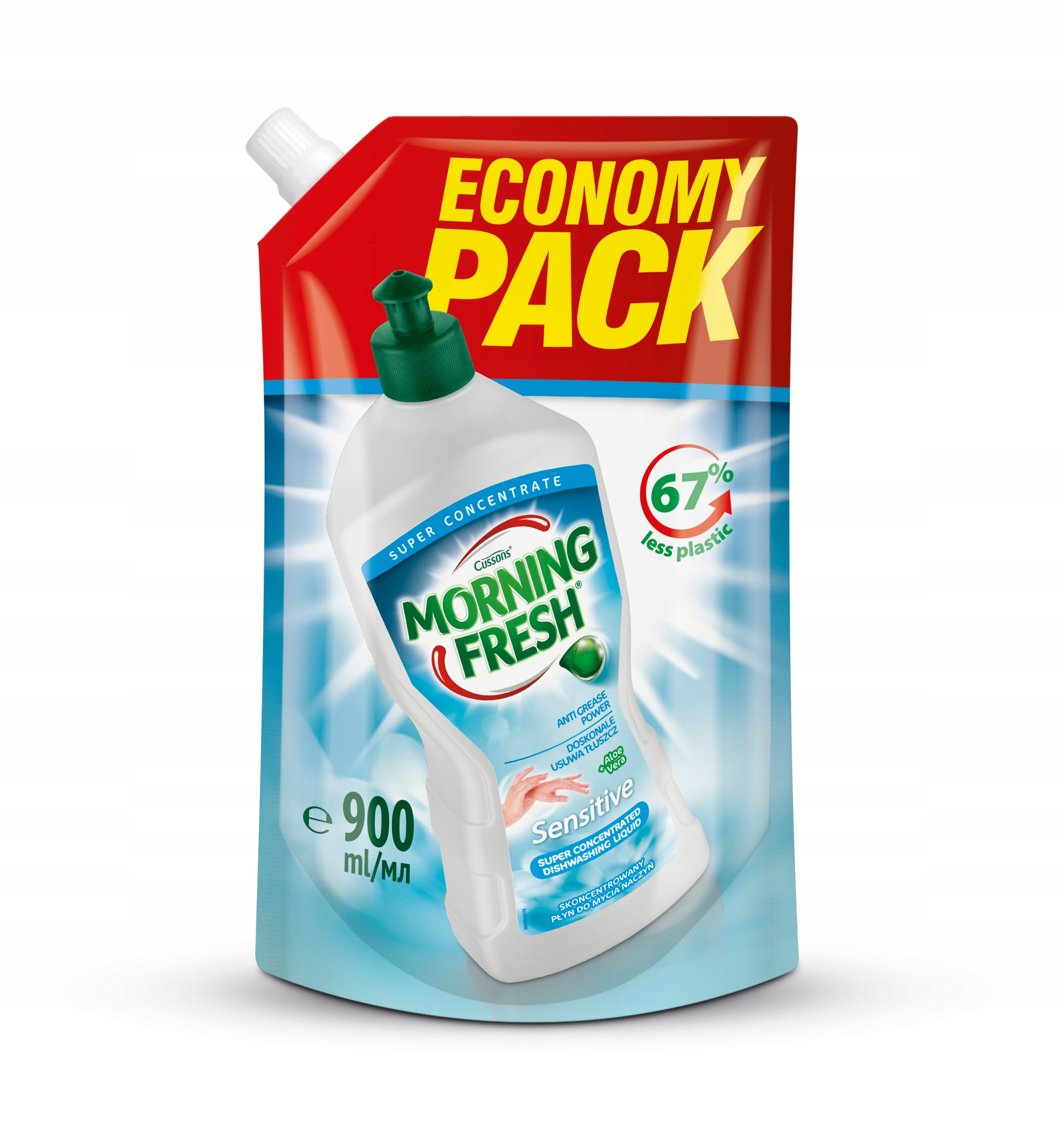 MORNING FRESH SENSITIVE PŁYN DO MYCIA NACZYŃ 900ml REFILL ...