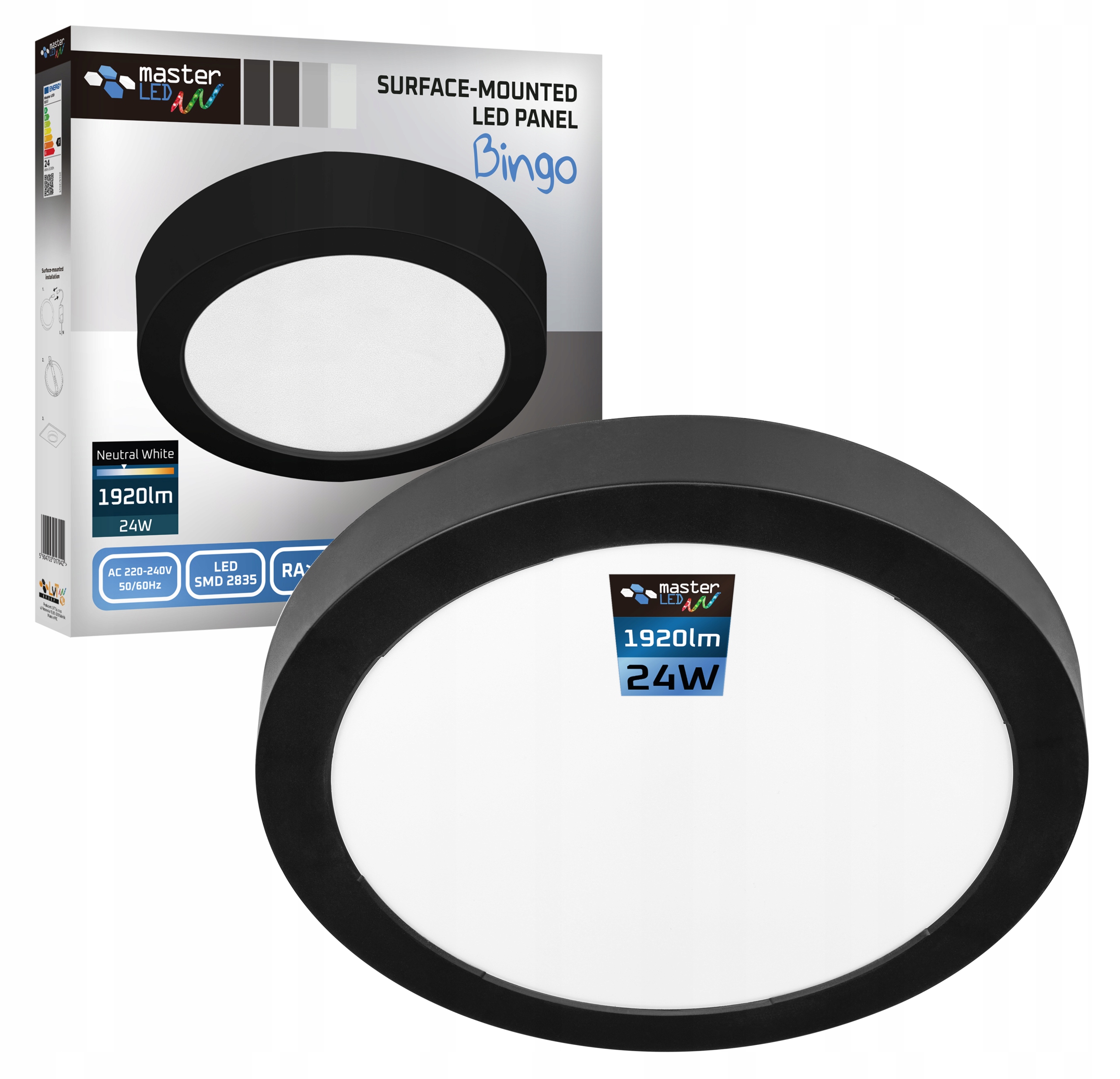 Plafon LED panel NATYNKOWY 24W 4000K sufitowy oprawa LAMPA biały ...