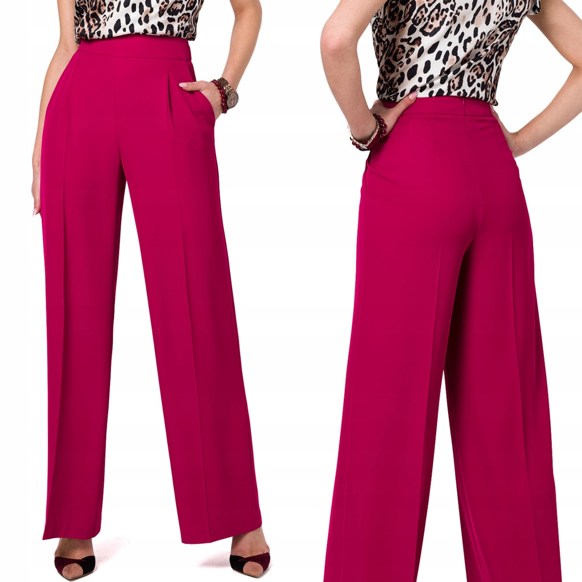 Eleganckie Spodnie Damskie Szerokie Nogawki - Niska cena na Allegro.pl