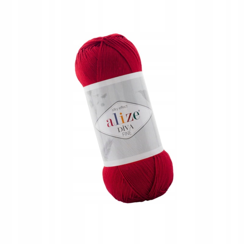 Alize Diva Fine 106 Czerwony (100gr/600mt) • Cena, Opinie - Allegro