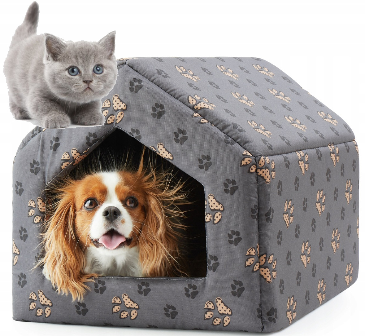 Pelíšek bouda pro psa kočku DOMEČEK L TLAPKY + KOŽEŠINA za 984 Kč - Allegro