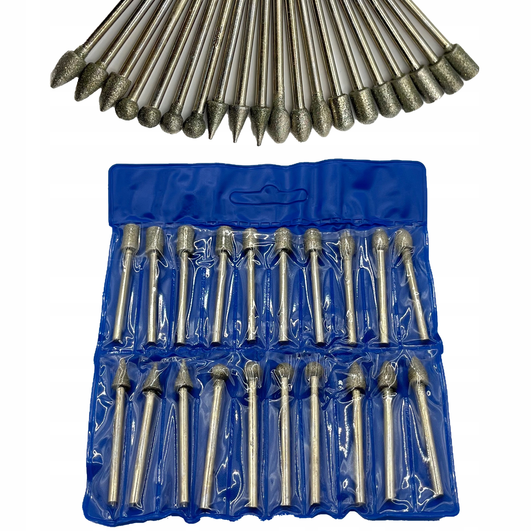 ZESTAW KOMPLET FREZY DIAMENTOWE 3mm / 6mm / 45mm 20szt. MIX ...