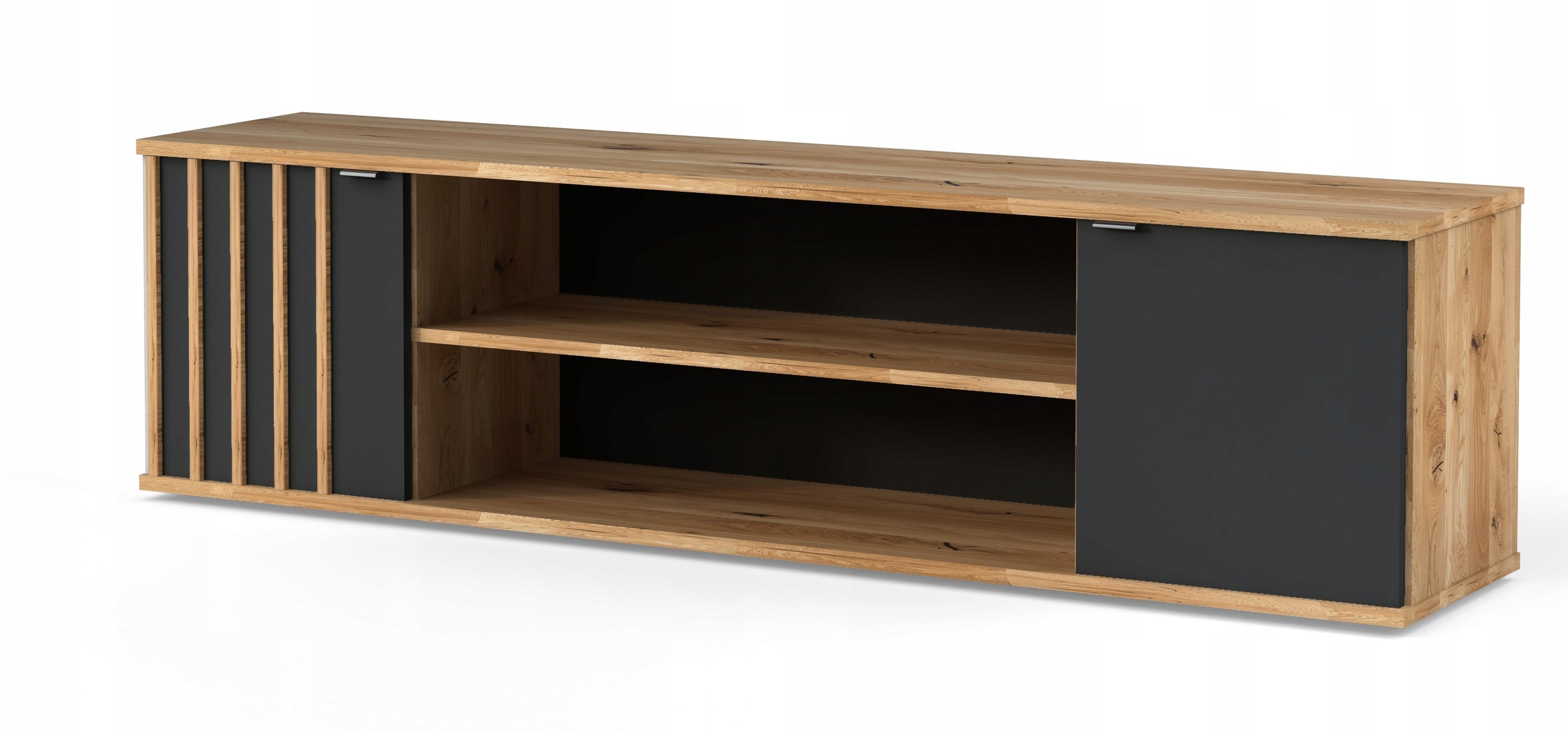 SZAFKA RTV stolik pod telewizor komoda TV stojąca 160 cm CZARNY BIAŁY ...