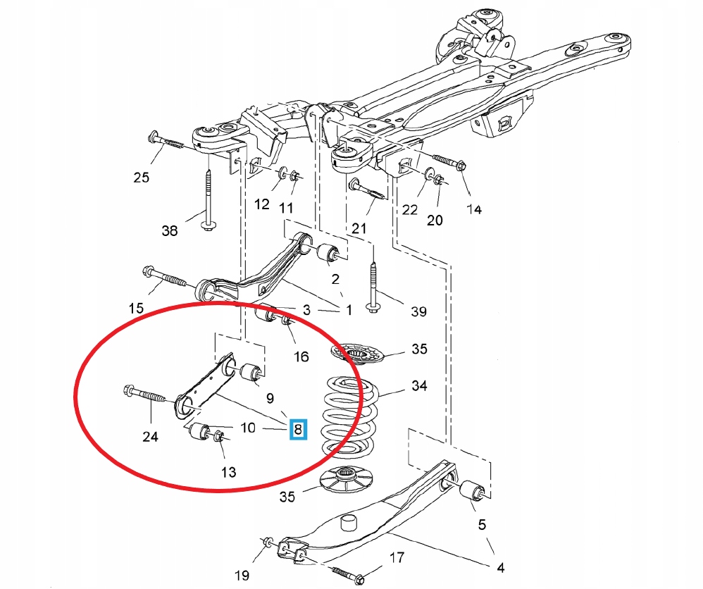13219171 - РЫЧАГ УПРАВЛЕНИЯ ЗАДНЕЙ НИЖНЕЙ ПРЯМОЙ OPEL INSIGNIA ORIGINAL ...