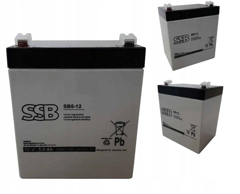 Akumulator Żelowy AGM 12V 5Ah SSB bezobsługowy - Sklep, Opinie, Cena w Allegro