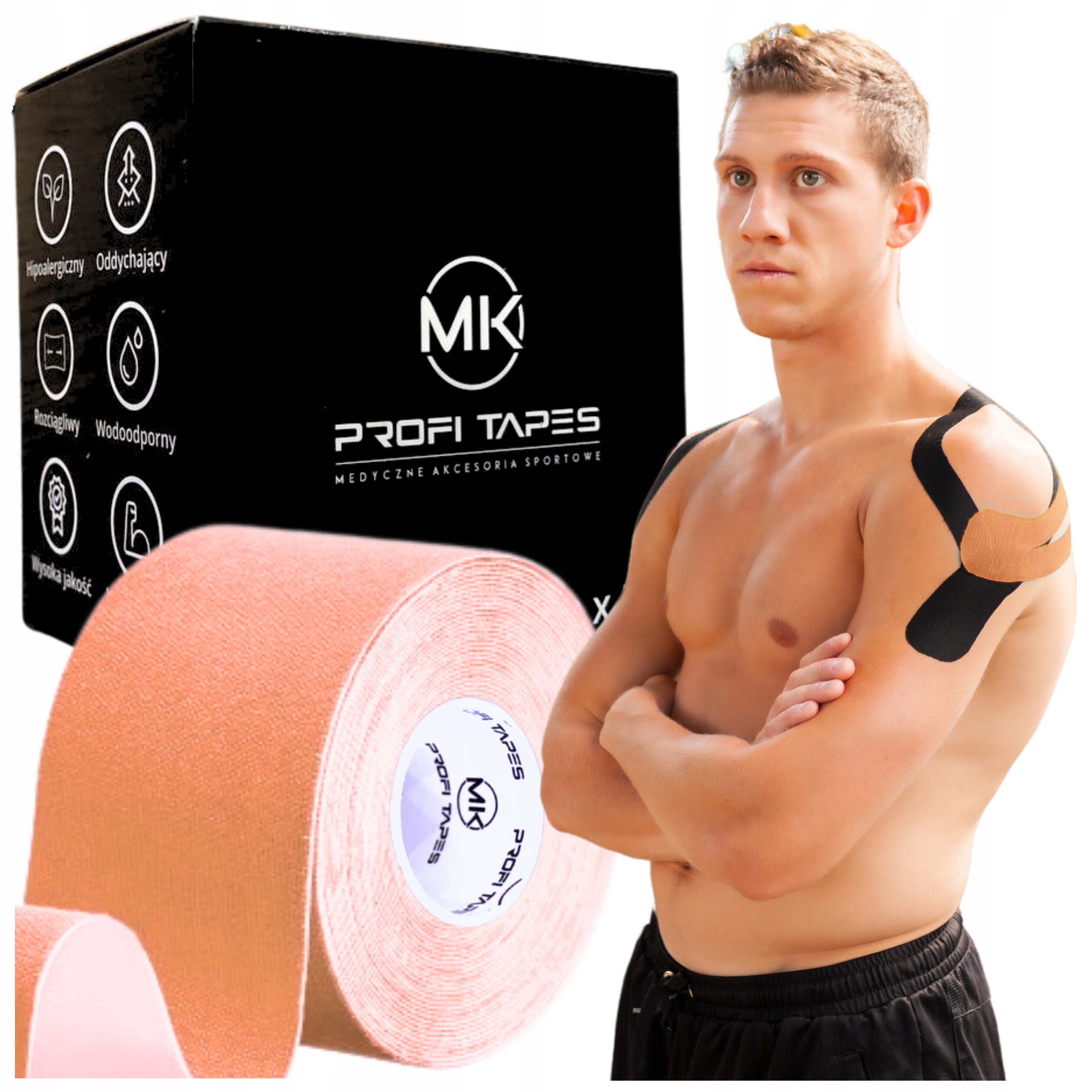 TEJPY PLASTRY TAPE KINESIOTAPING TAŚMA KINESIO KINEZJOLOGICZNA POD TAPING (5901752438675) • Cena ...