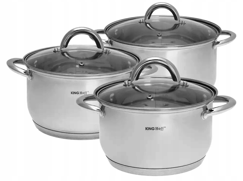 ZESTAW GARNKÓW 6 el Garnki DUŻE Dno Warstwowe (5908287244474) • Cena ...