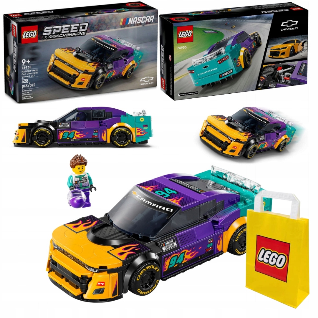 LEGO Speed Champions 76935 NASCAR Chevrolet Camaro ZL1 Samochód Model ... LEGO Speed Champions 76935 NASCAR Chevrolet Camaro ZL1 Samochód Model ...