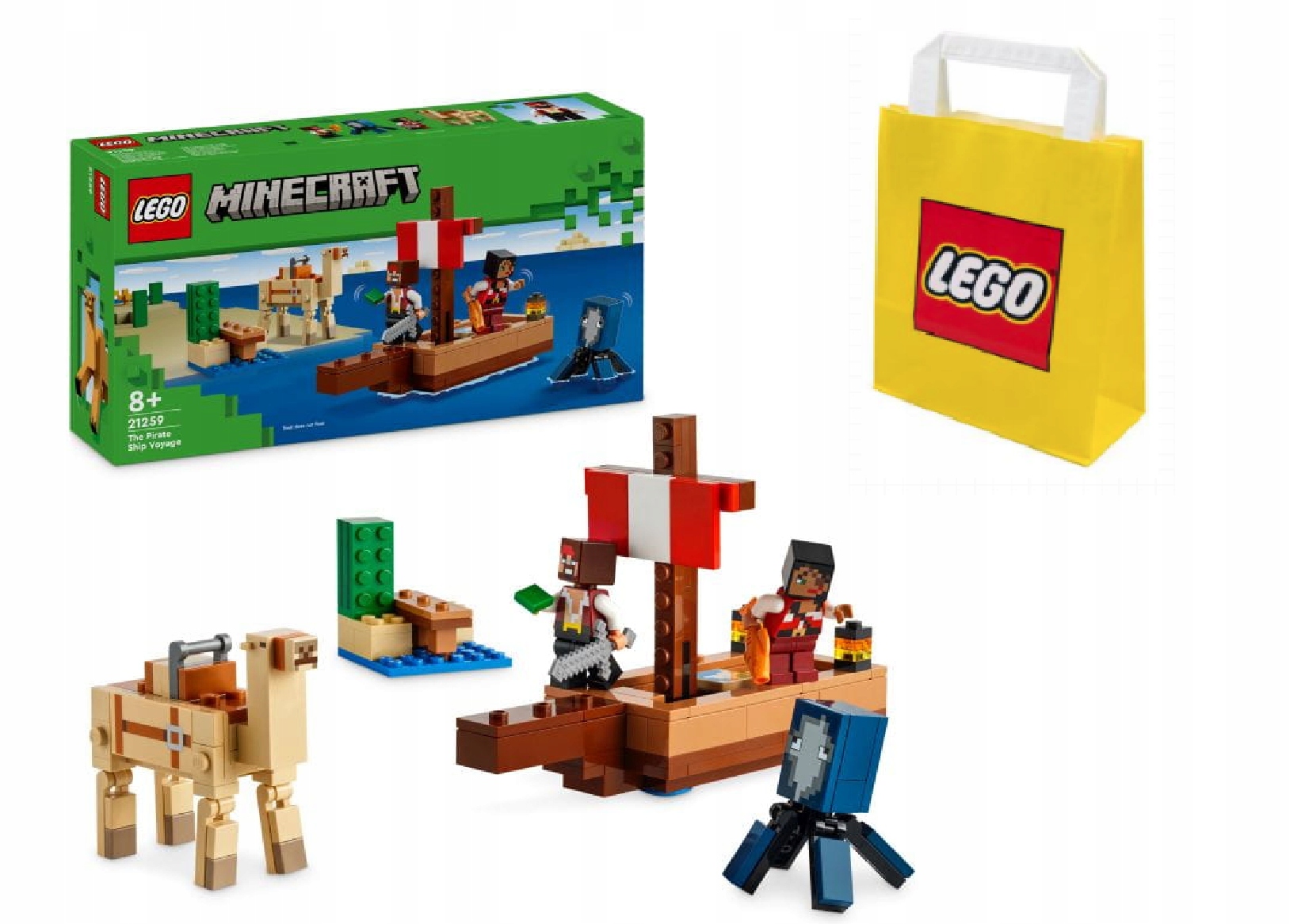 LEGO MINECRAFT 21259 - Rejs statkiem pirackim + TORBA PREZENTOWA LEGO ...
