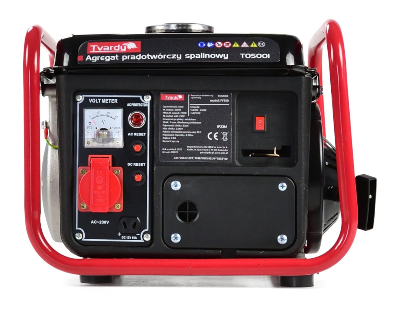 Agregat prądotwórczy przenośny jednofazowy Tvardy 720 W benzyna ...