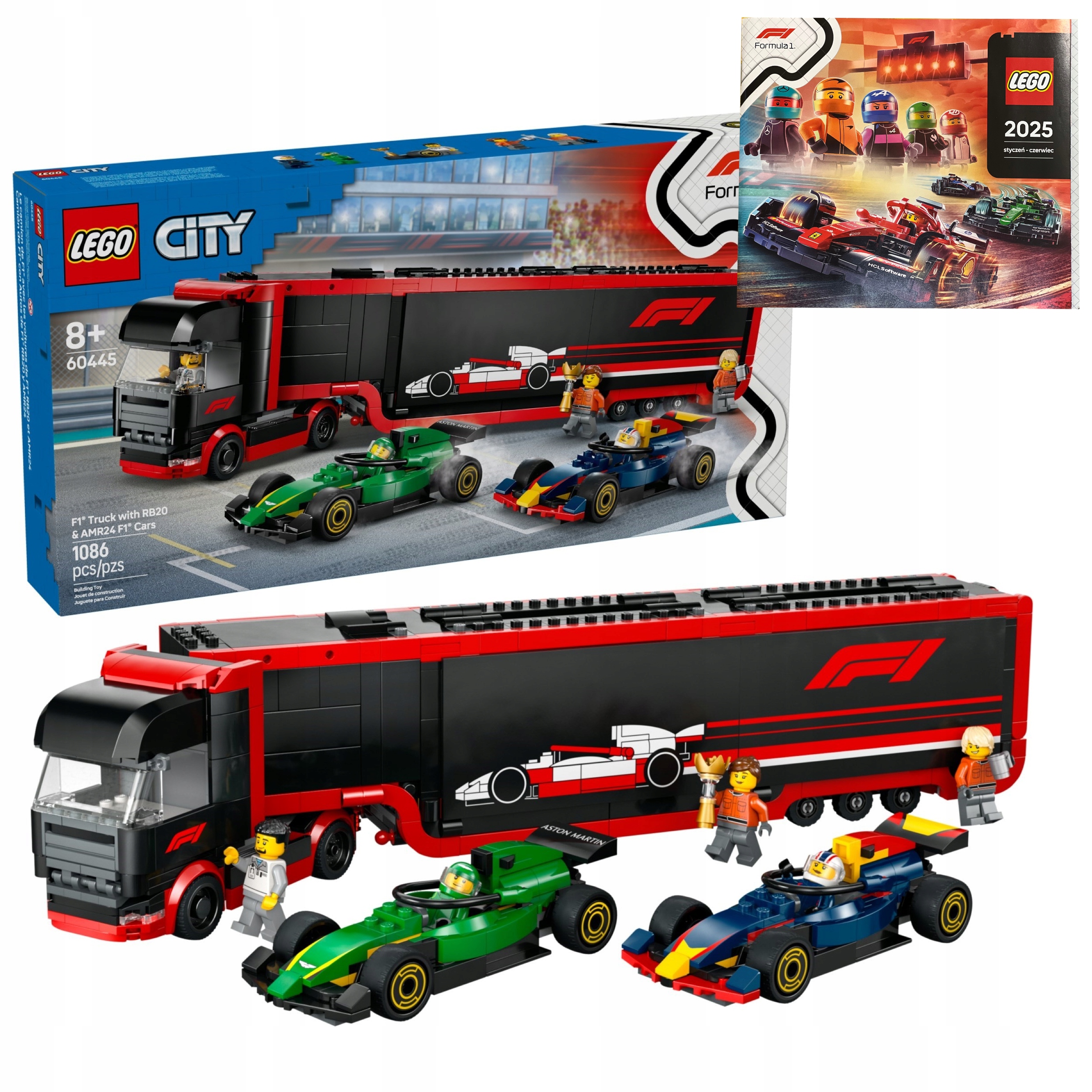 LEGO City 60445 F1 Ciężarówka z bolidami RB20 i AMR24 F1 + KATALOG LEGO ...