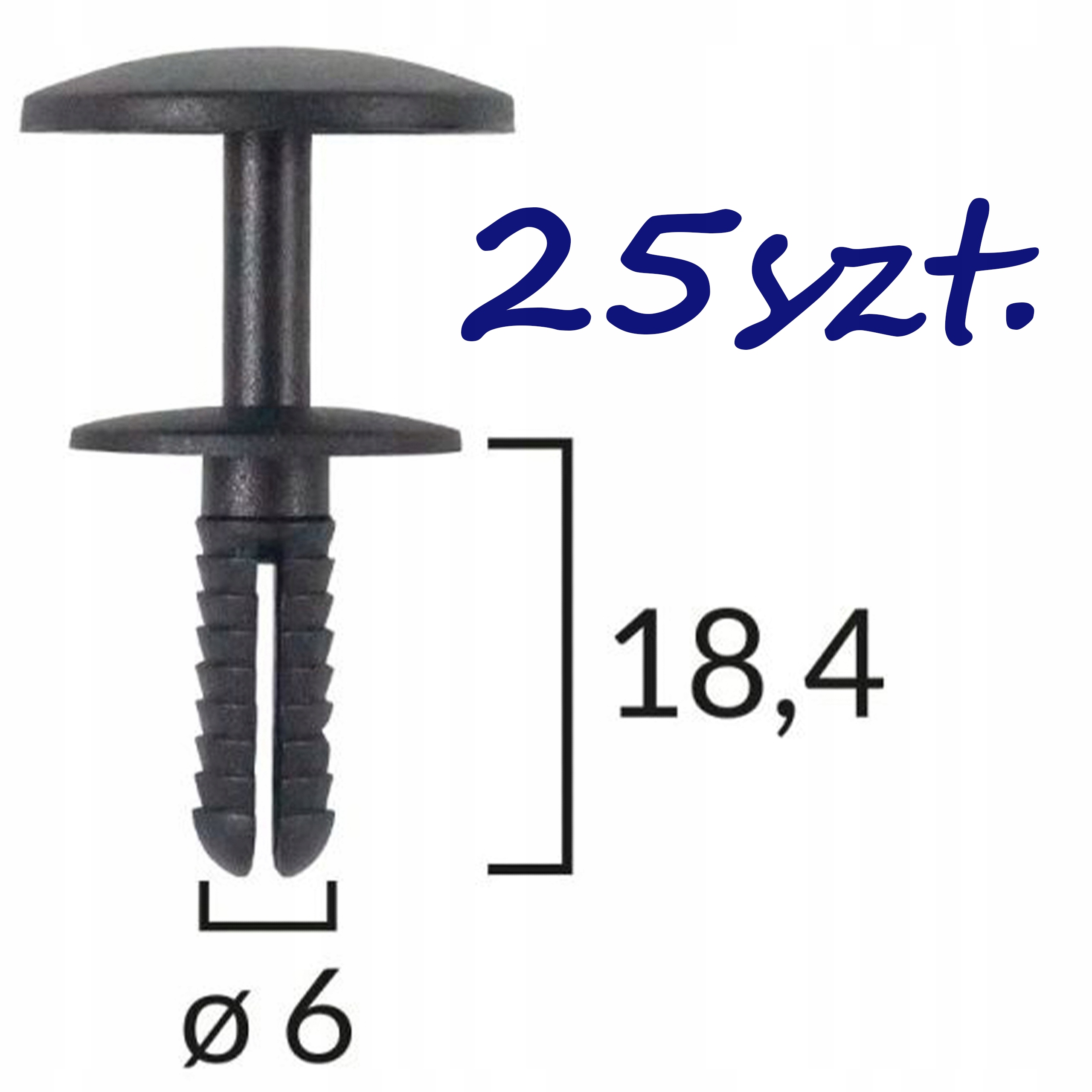 Spinka kołek rozporowy uniwersalny FI 6mm 25szt. 5907626803921 za 23 ...