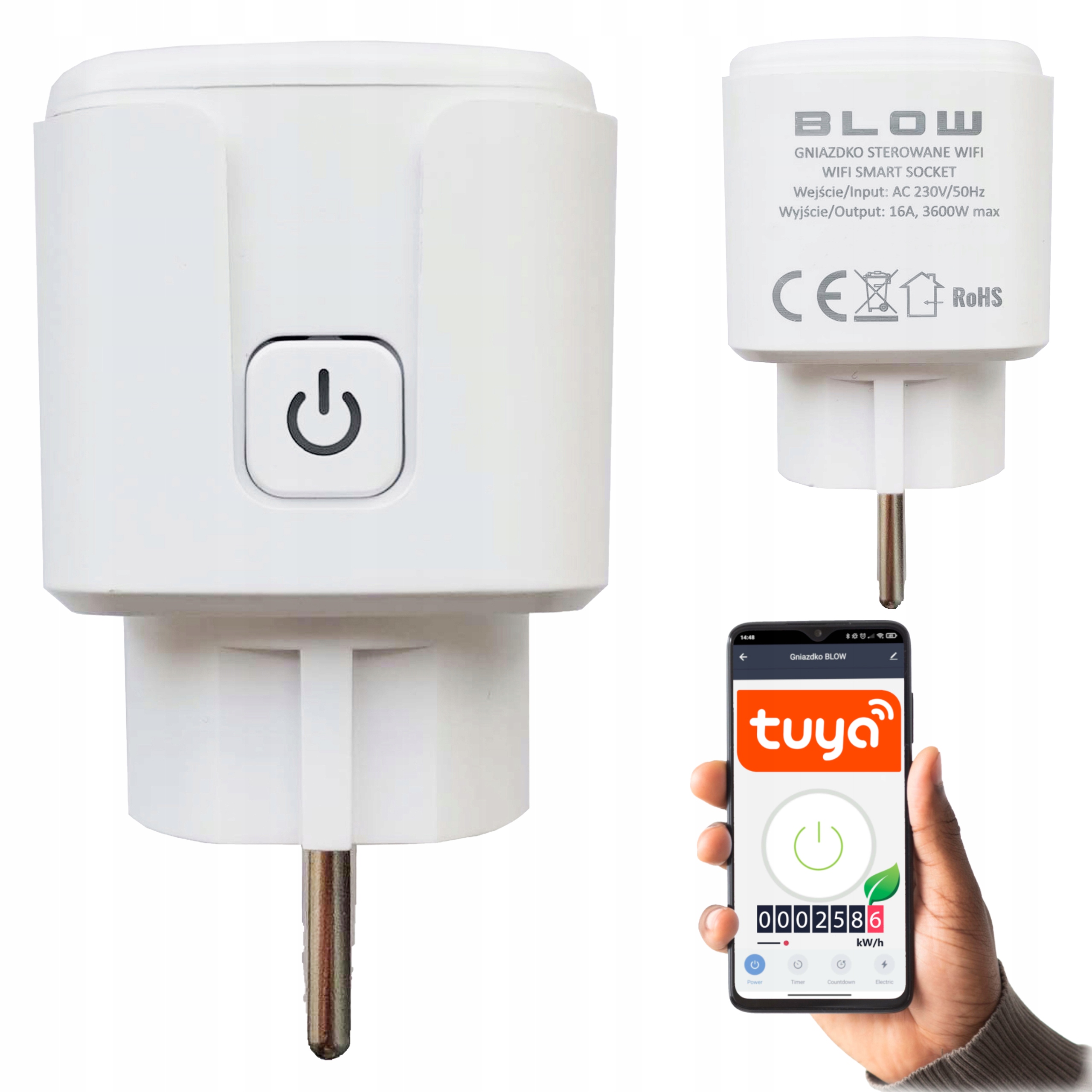 PROGRAMATOR CZASOWY INTELIGENTNE GNIAZDKO SMART WIFI TUYA TIMER WATOMIERZ (5900804135890) • Cena ...