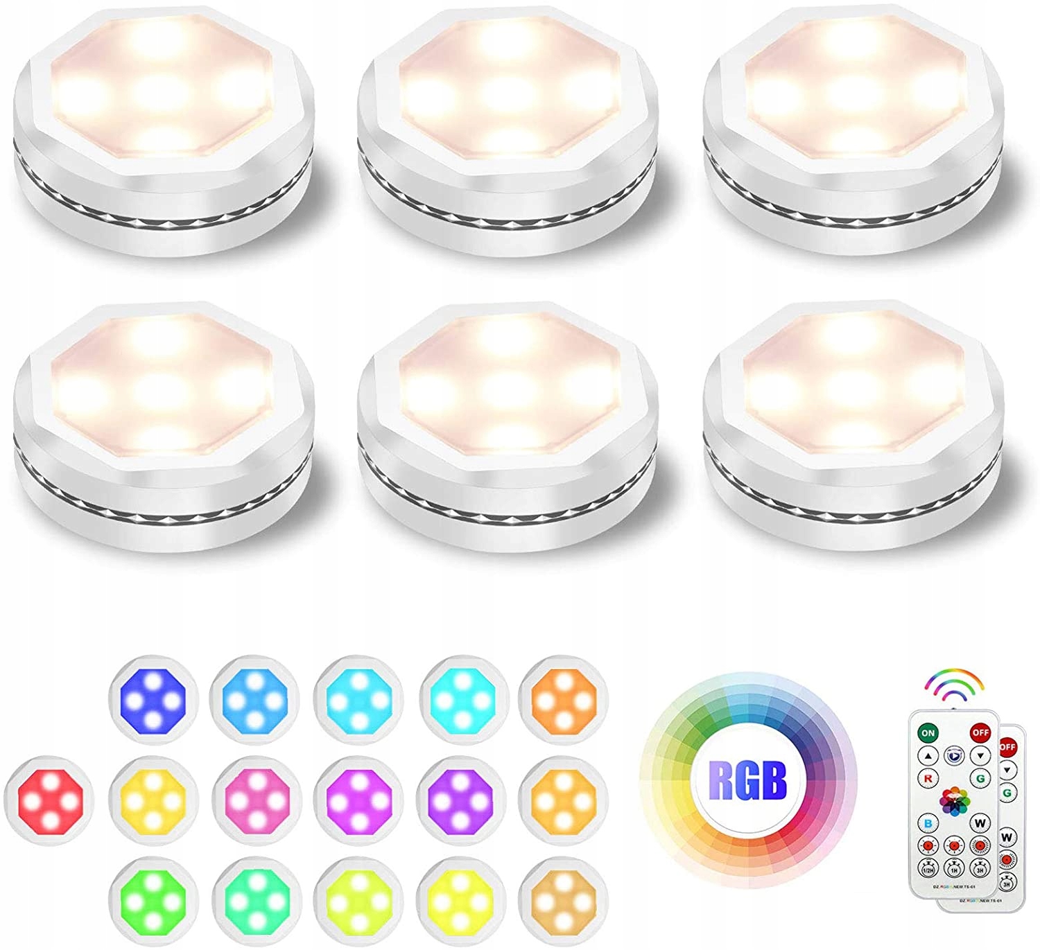 6x LAMPKA BEZPRZEWODOWA LAMPA LED NA BATERIE PILOT (0789917339600 ...
