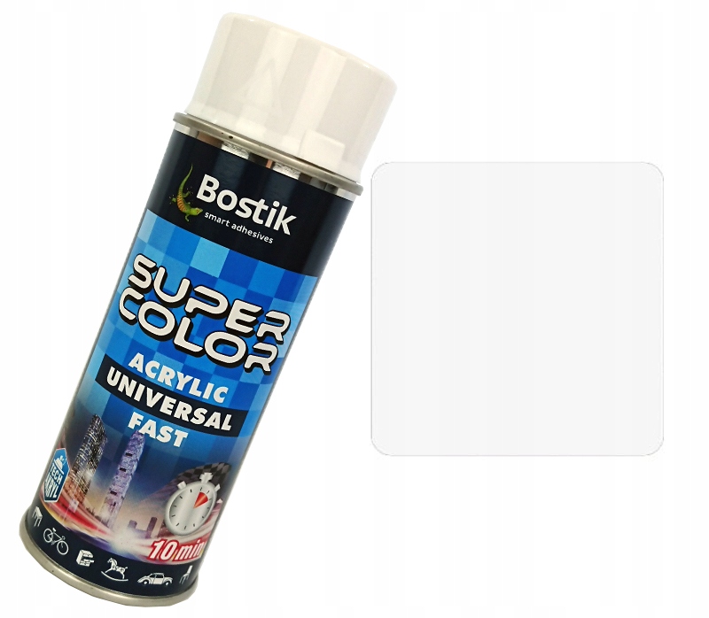 Lakier w sprayu Bostik Super Color Acrylic Universal Fast 400 ml biały ...