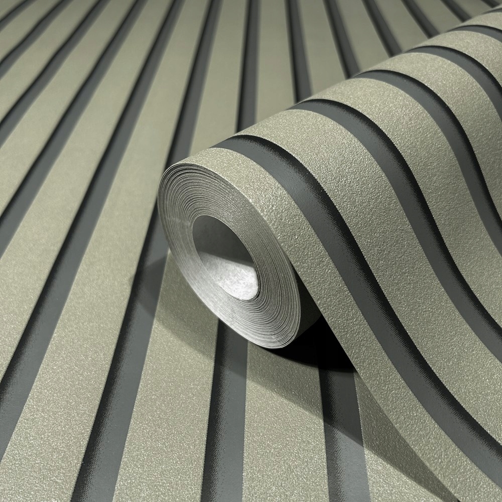 TAPETA ZIELONE PASKI DO SALONU SYPIALNI IMITACJA LAMELE 3D (34832 ...