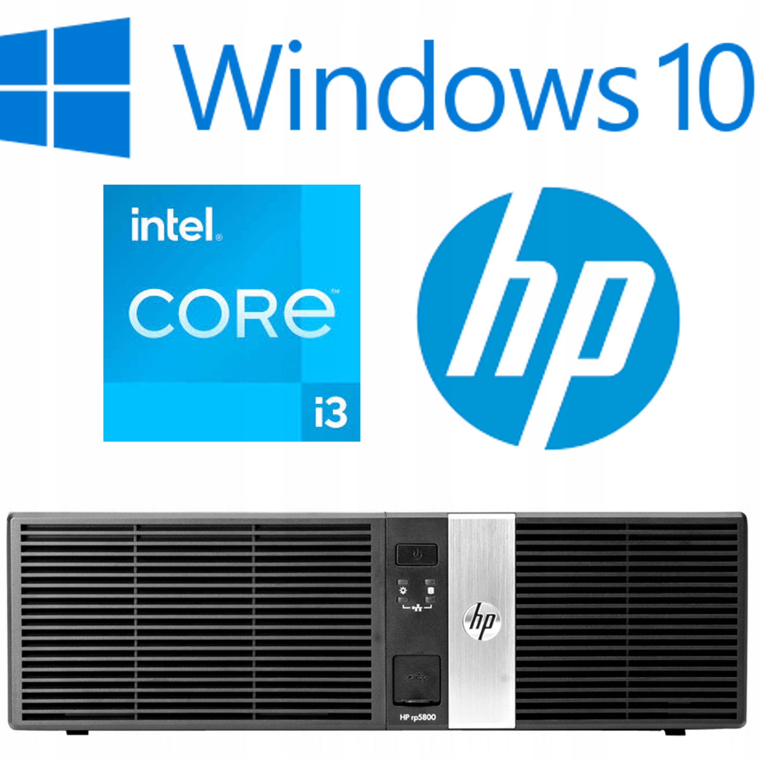 KOMPUTER PC HP RP5810 i3 4GEN 8GB 500GB RS232 LPT USB 3.0 WIN10 ...