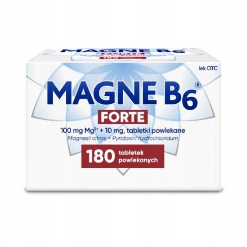 Magne B6 Forte 100 mg + 10 mg, magnez lek 180 tabletek powlekanych (5902502001002) • Cena ...