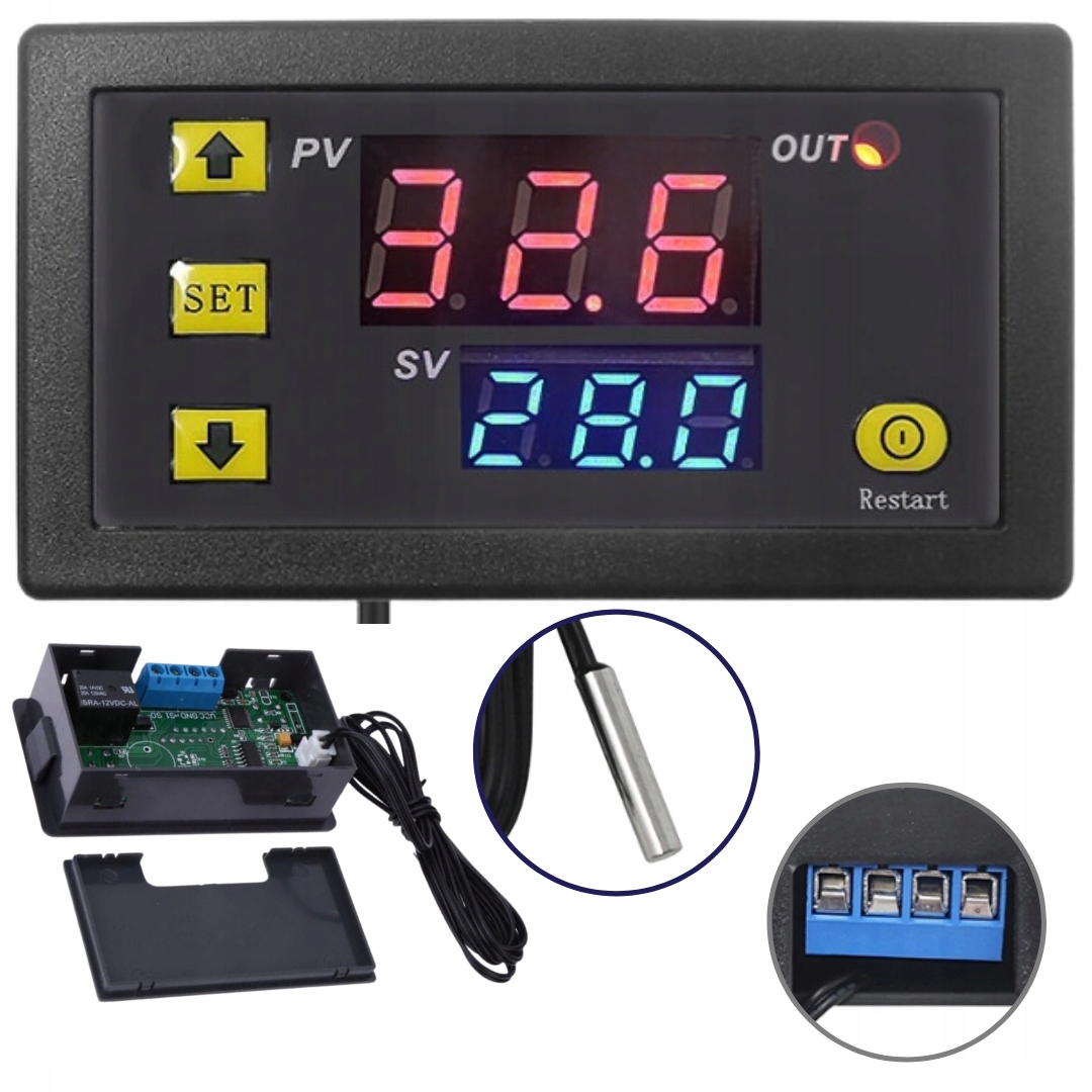 Sterownik Aptel cyfrowy termostat wodoodporny -50 do 120°C 12V DC (5906284006736) • Cena, Opinie ...