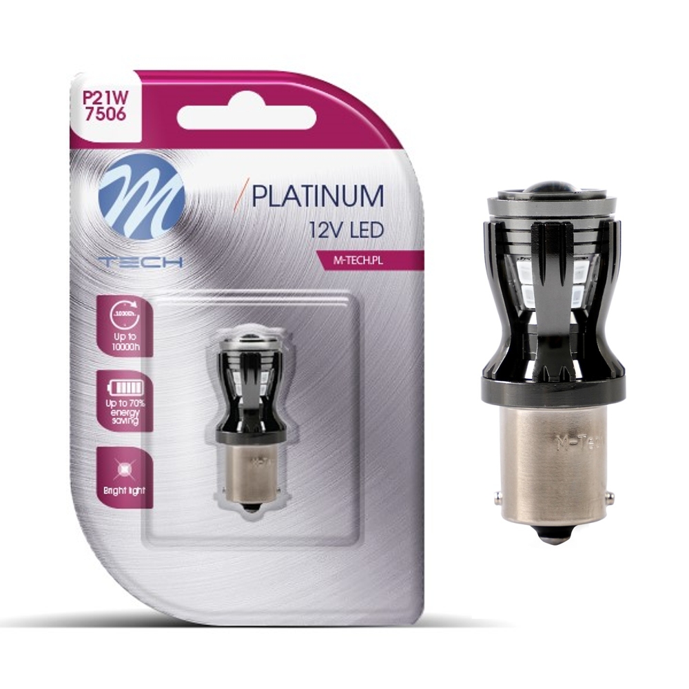 Żarówka LED P21W BA15s CANBUS 12/24V CZERWONA 5901508551429 za 22.69PLN ...