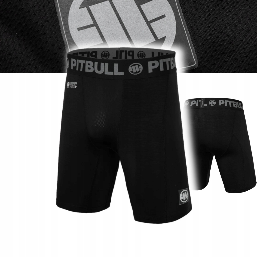 PITBULL MĘSKIE SPODENKI KOMPRESYJNE PERFORMANCE NEW LOGO CZARNE BLACK L - 5903592125081 ...