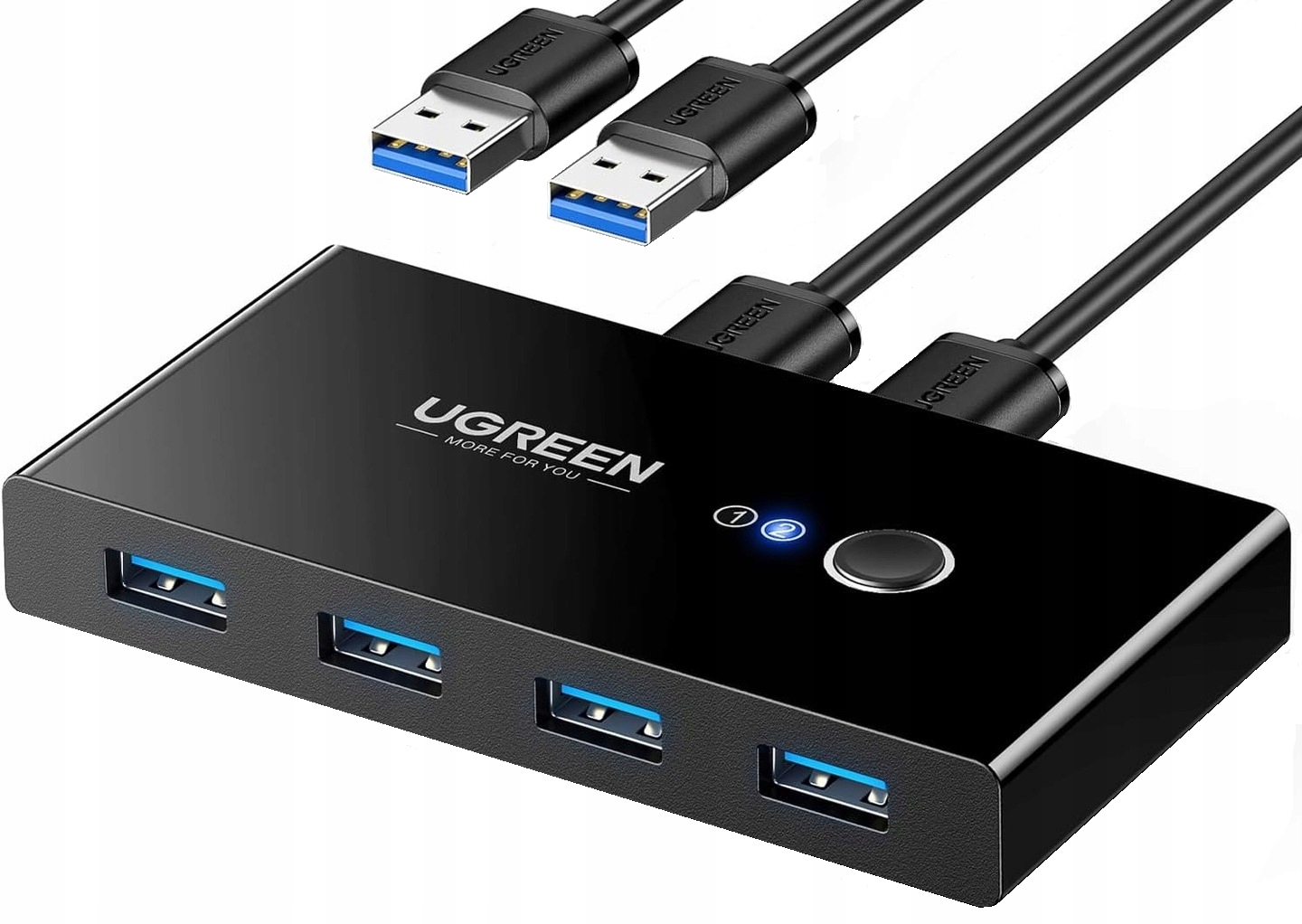 UGREEN SWITCH ADAPTER PREPÍNAČ BOX KVM USB 2x4 USB 3.0 + KÁBLE 2KS za ...