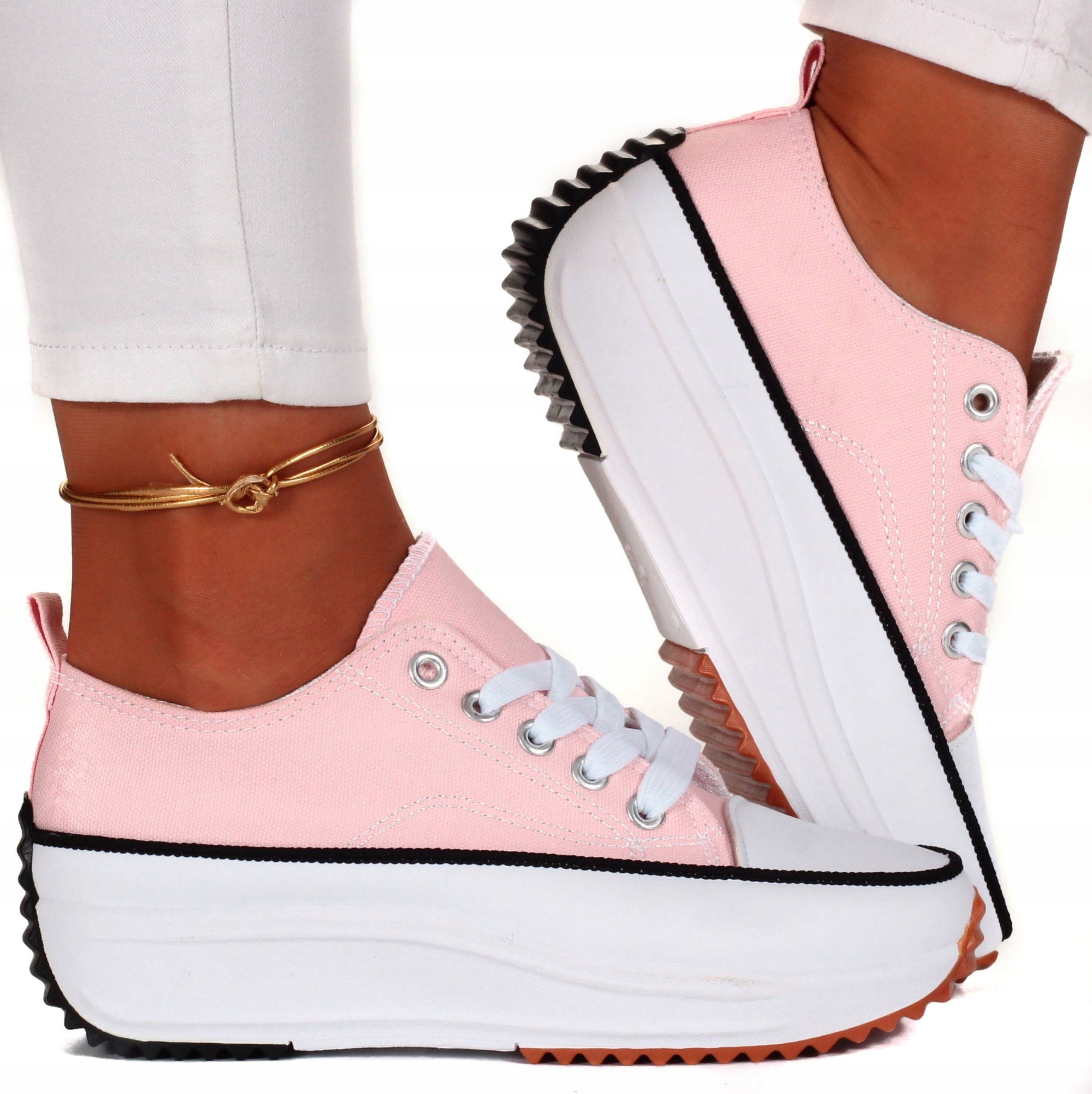 BUTY TRAMPKI DAMSKIE SPORTOWE SNEAKERSY PLATFORMA 13252235319 - Allegro.pl