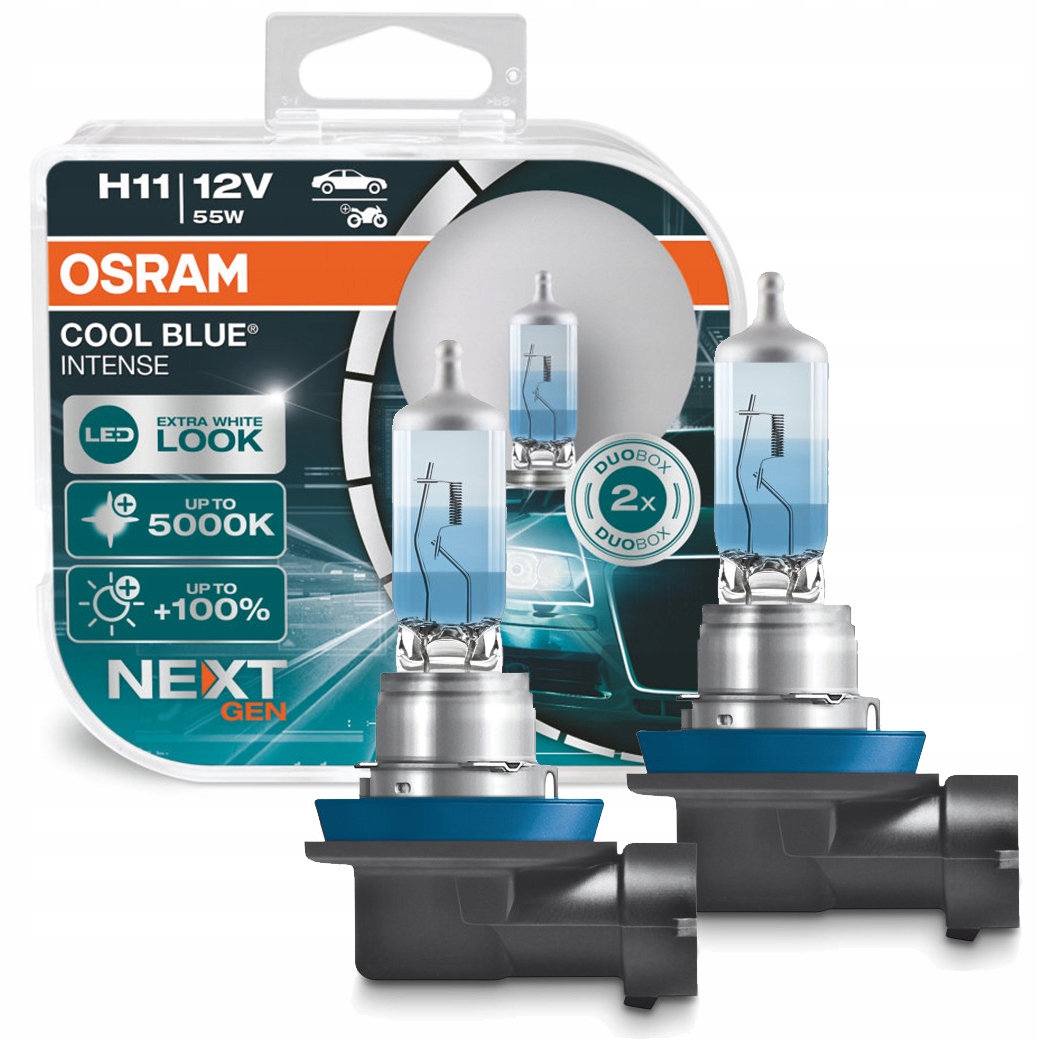 ŻARÓWKI H11 OSRAM COOL BLUE INTENSE EXTRA WHITE 5000K NEXT GEN 12V 55W ...