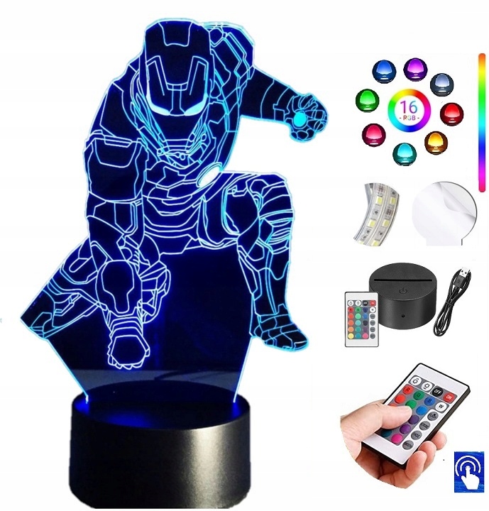 Lampka Nocna Iron Man Avengers Marvel LED PLEXIDO - Plexido | Sklep ...