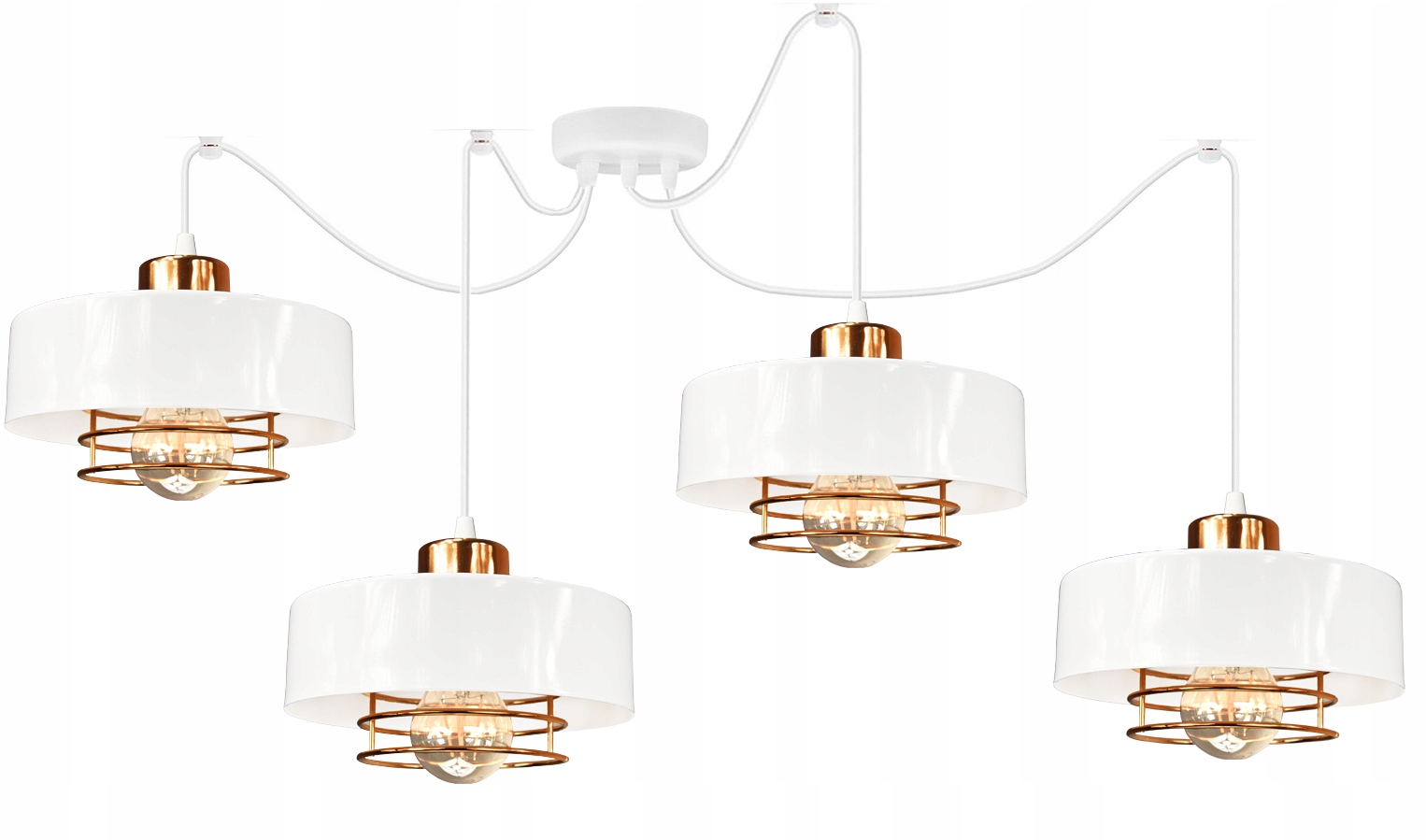 Lampa wisząca JasnoCiemno LOFT SPIRO COPPER 4 -punkty światła E27 ...