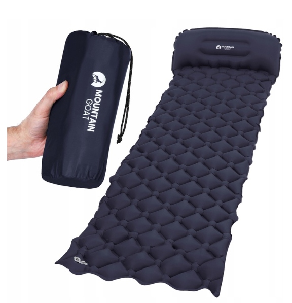 Materac jednoosobowy MEMFLOW 190 x 60 x 5 cm niebieski - 5906186327922 - 17732399505 - Allegro