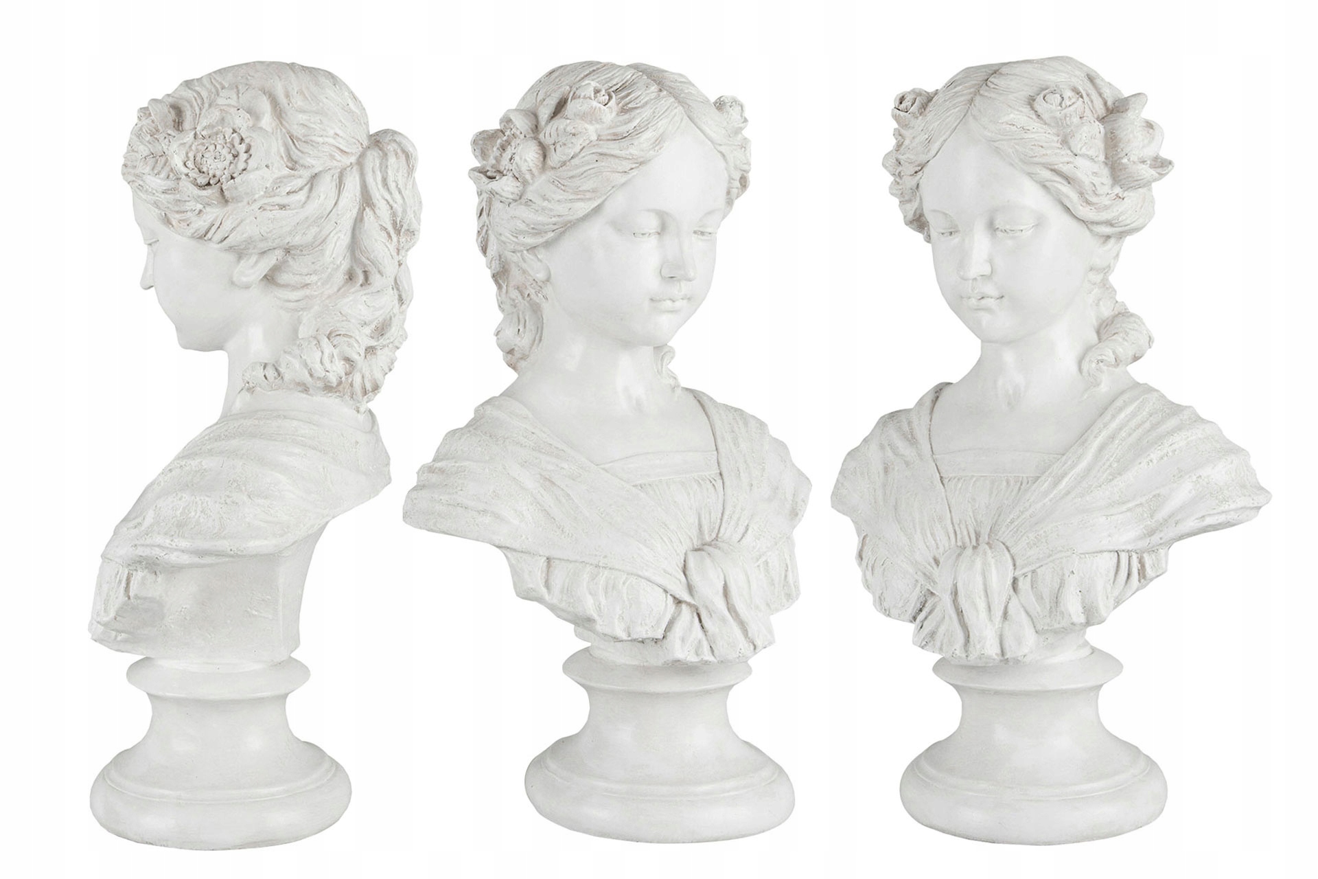 FIGURKA W KSZTAŁCIE RZEŹBY GRECKIEJ imitacja marmuru biała wys. 42cm ...