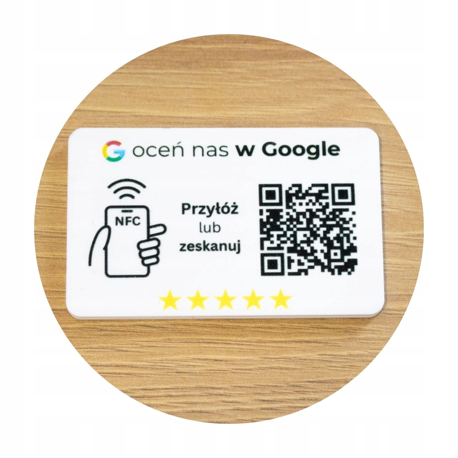 KARTA Z CHIPEM NFC GOOGLE OPINIE DO WYSTAWIANIA OPINII TABLICZKA KOD QR (5907178777671) • Cena ...