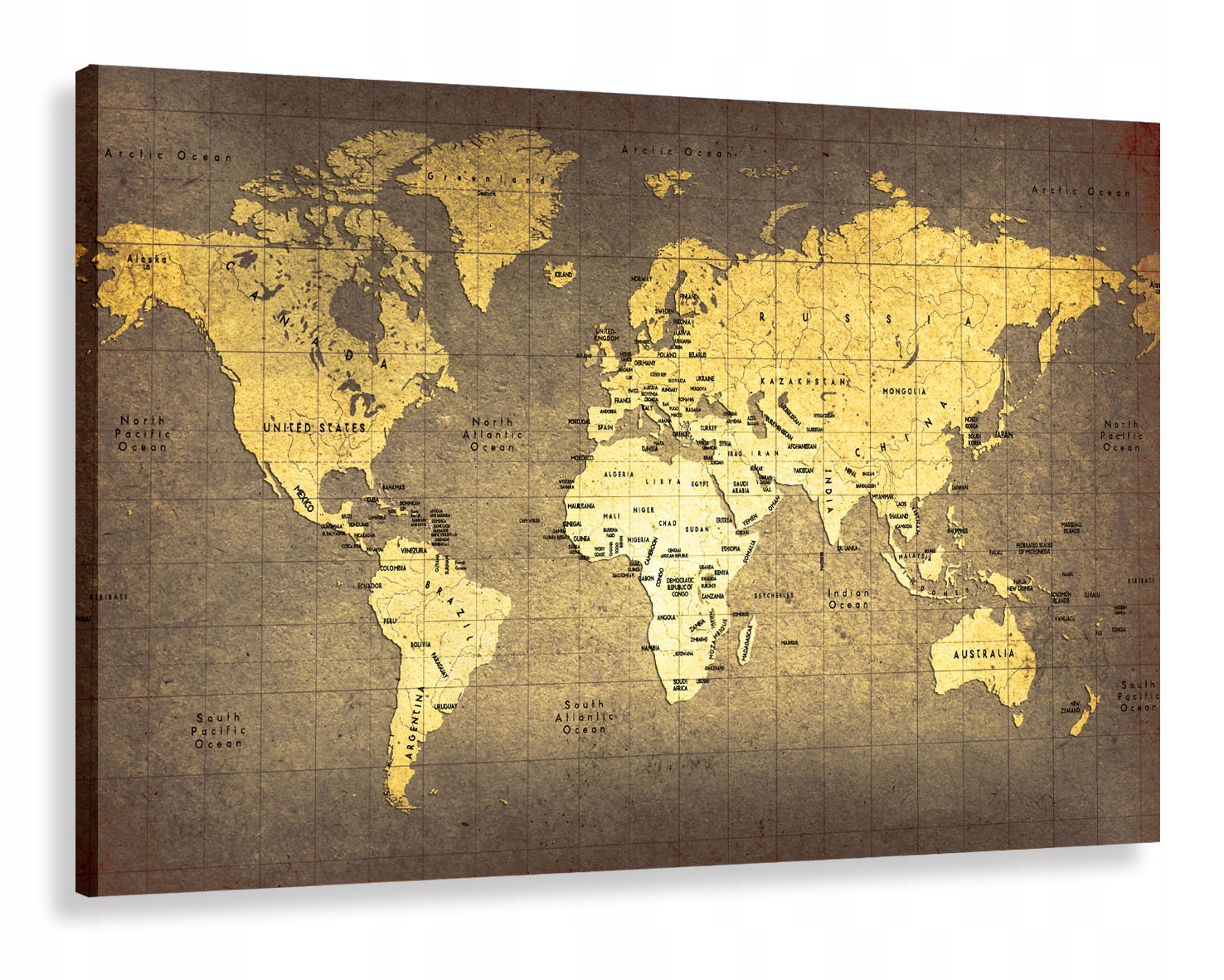 OBRAZ MAPA ŚWIATA Z NAZWAMI PAŃSTW 90x60 LED (morskieoko150100) • Cena ...