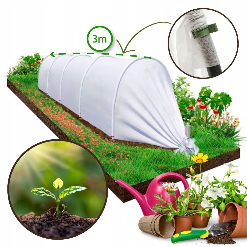 3 x Tunel agrofibrowy Mega Garden Szklarnia 3m • Cena, Opinie ...