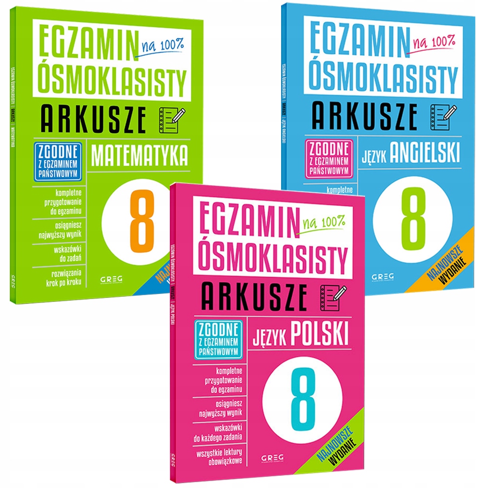 Egzamin ósmoklasisty ARKUSZE 3w1 GREG 2025 (12079185063) | Podręcznik ... Egzamin ósmoklasisty ARKUSZE 3w1 GREG 2025 (12079185063) | Podręcznik ...