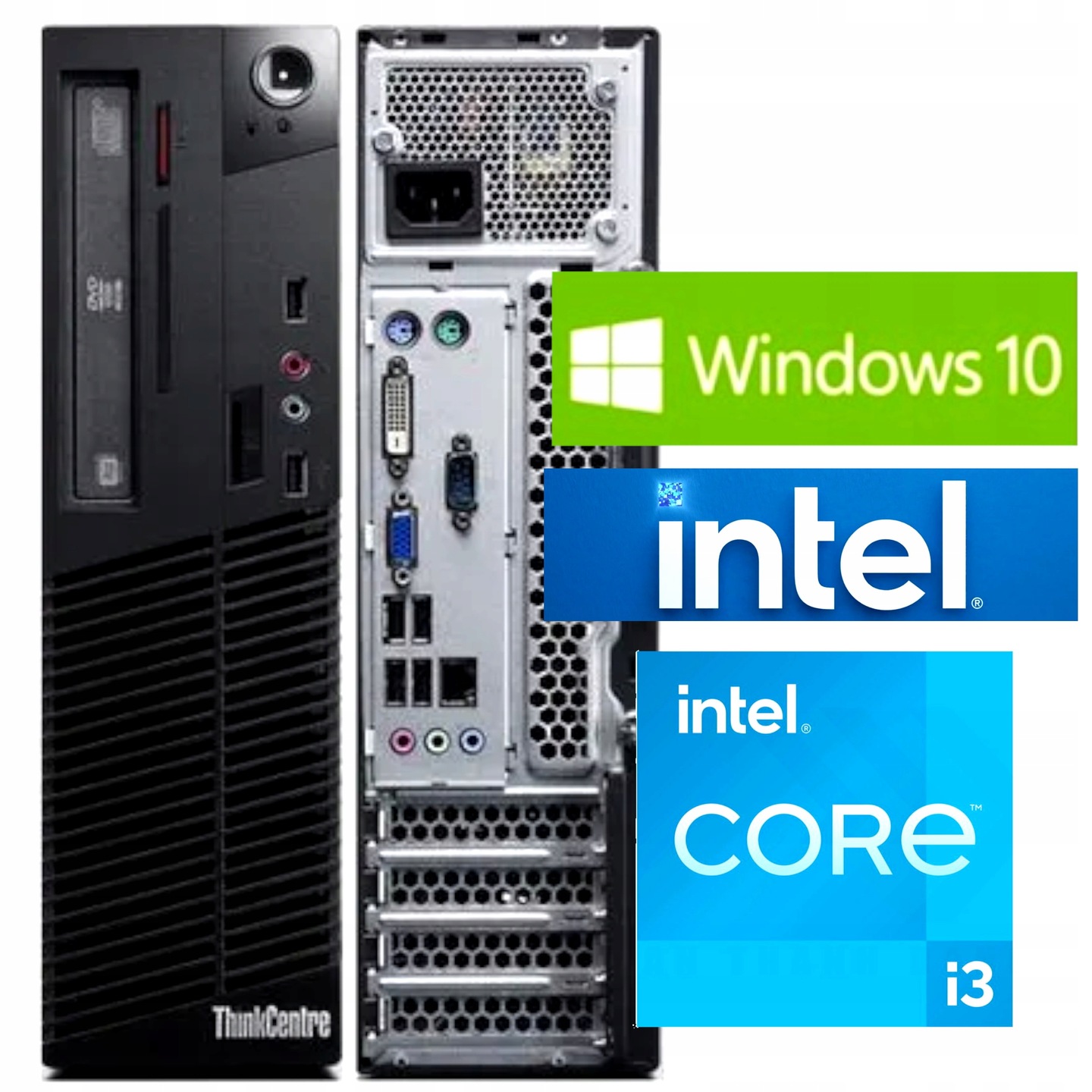 Komputer PC Lenovo ThinkCentre M71e i3 8 GB DDR3 500HDD Win10 DVD RS232 ...