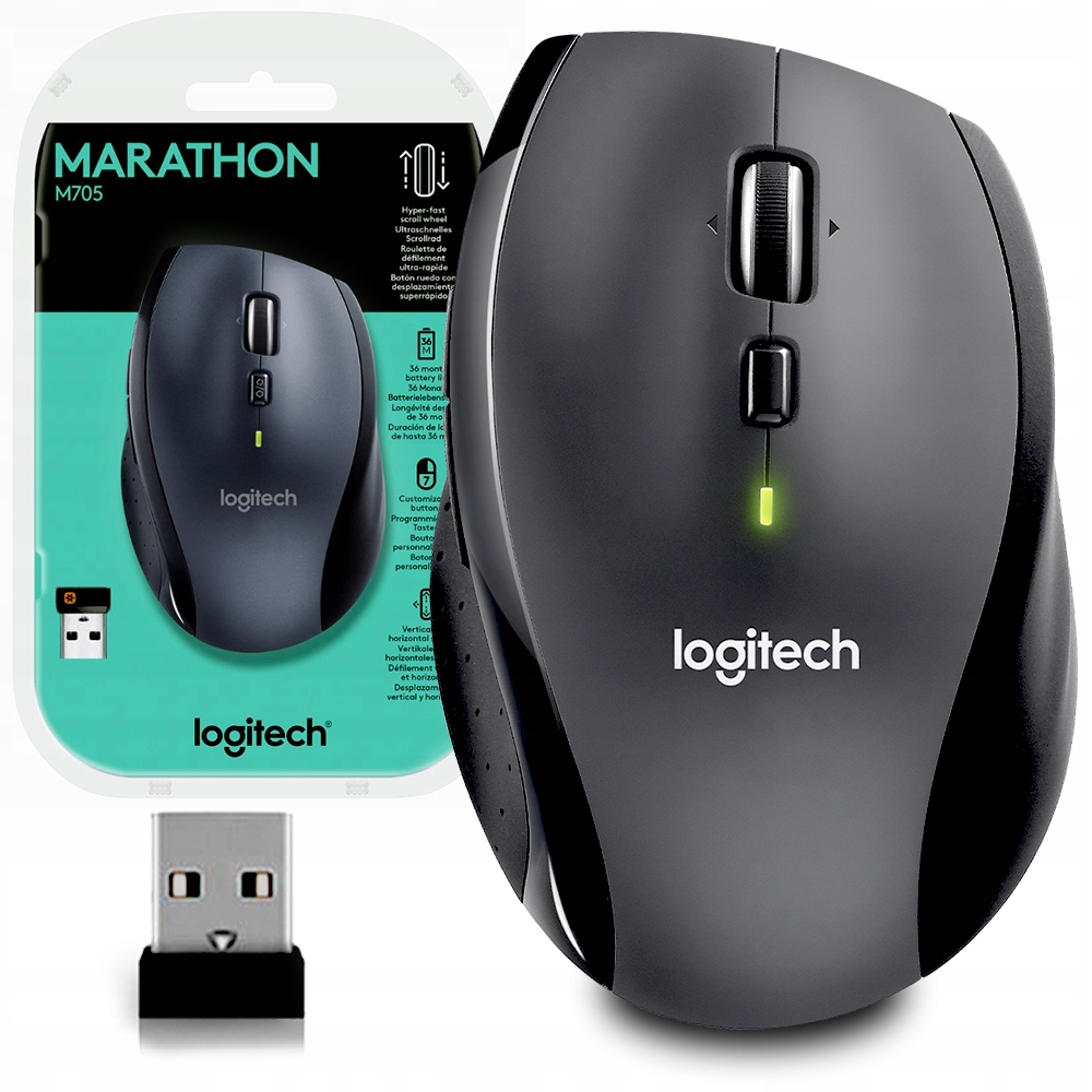 Myszka bezprzewodowa Logitech M705 Marathon 910-001949 sensor optyczny - Sklep, Opinie, Cena w ...