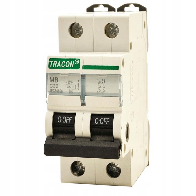 Wyłącznik nadprądowy 4,5kA 10A 2P C MB-2C-10 Tracon (MB-2C-10) • Cena ...