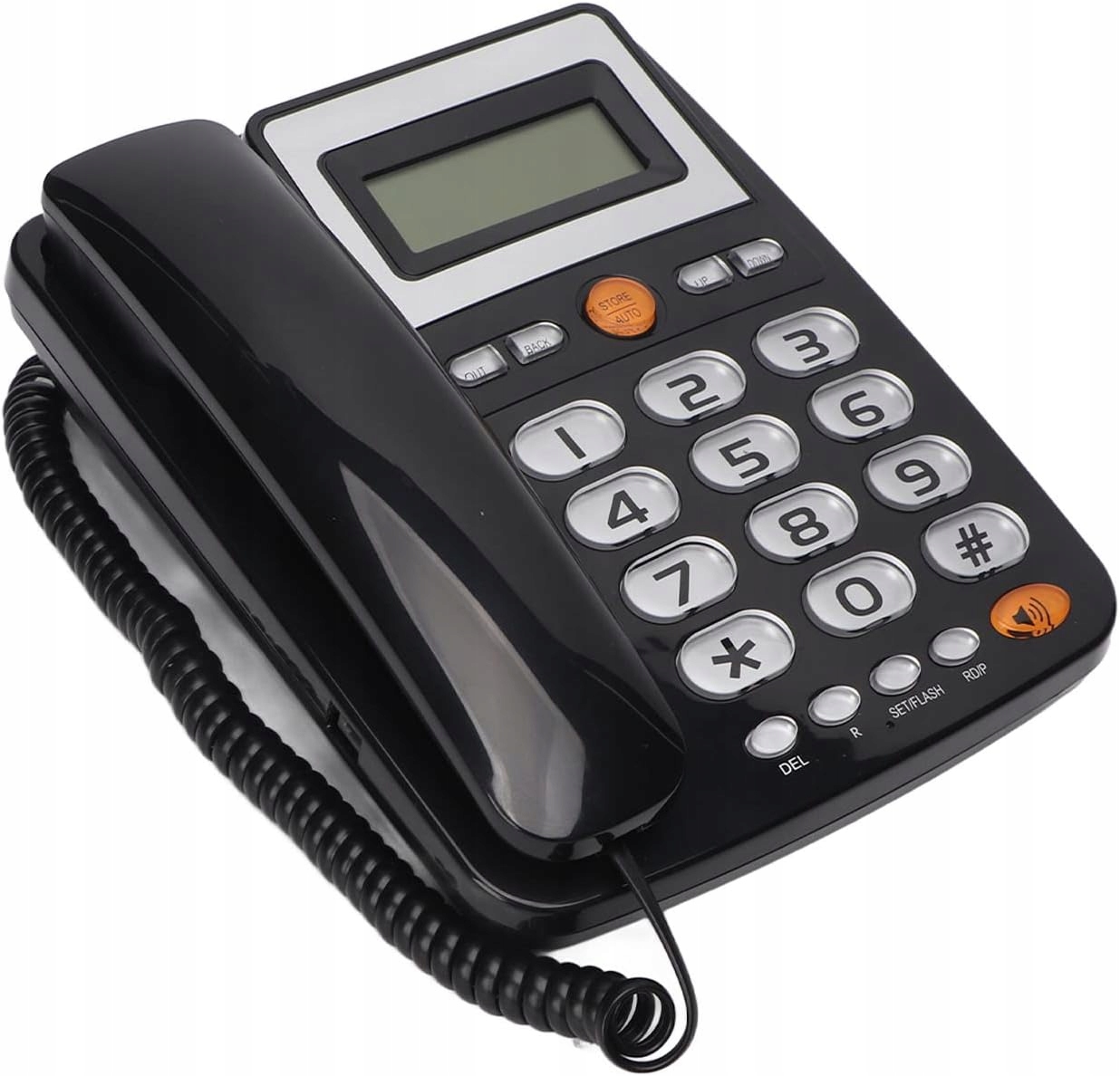 Telefon stacjonarny do domu dla seniorów duże cyfry wyświetlacz LCD ...