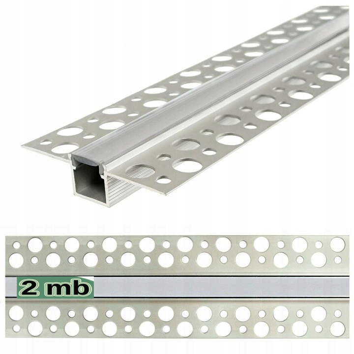 Hliníkový PROFIL pro LED pásky na sádrokarton GK + STÍNIDLO 2m za 197 ...