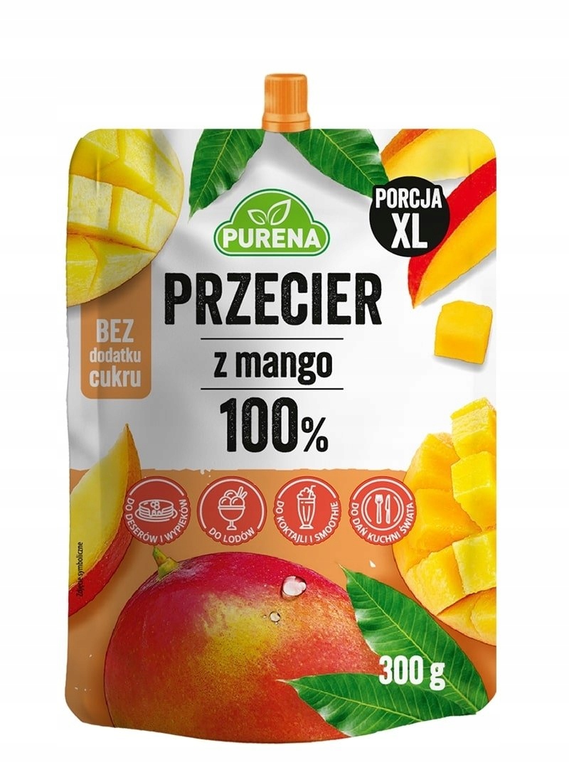 Przecier mus owocowy 100% z mango bez cukru PURENA 300g (5904358599634 ...