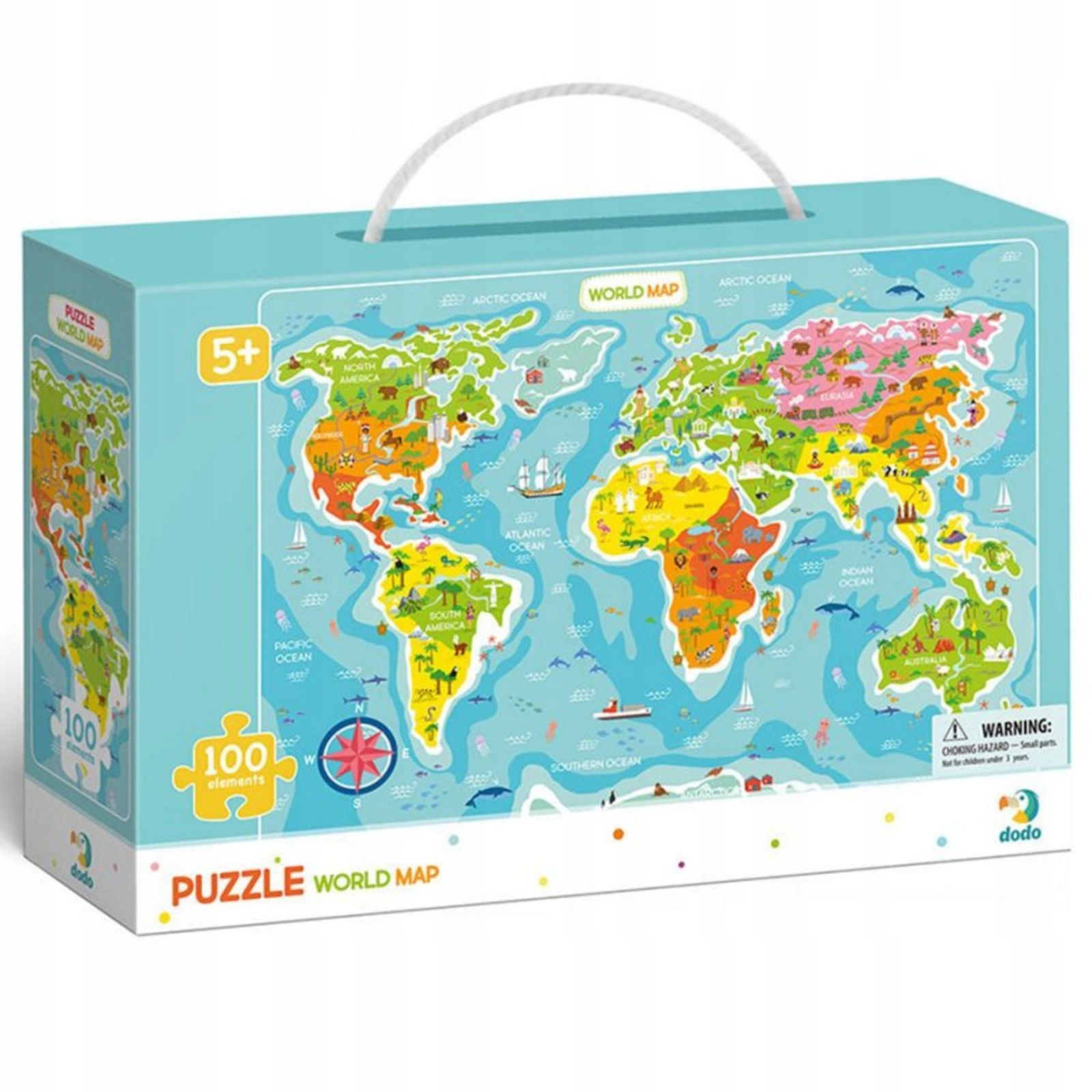 PUZZLE DODO MAPA SVETA 100 el. 300123 - Allegro