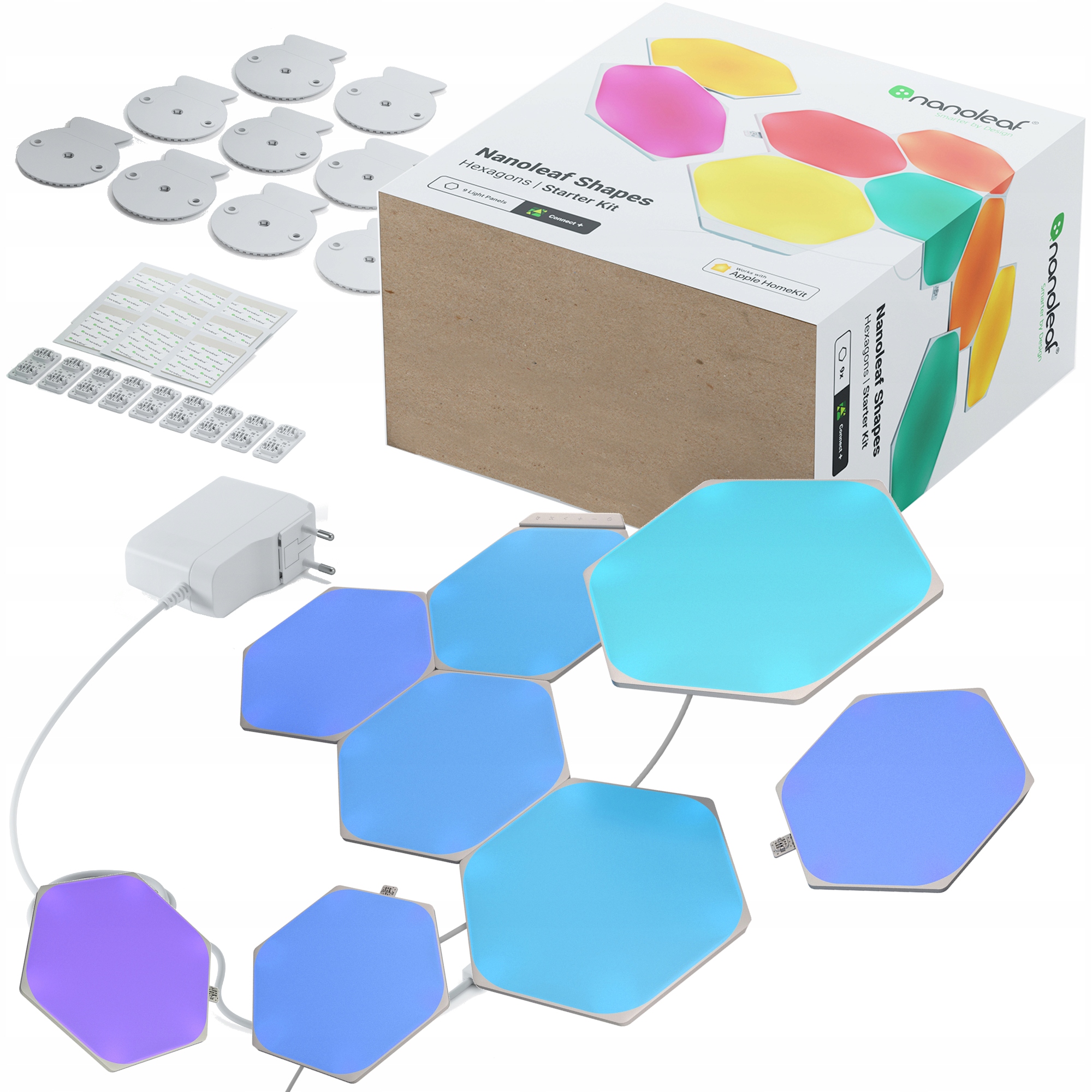 Panele LED Nanoleaf Shapes Hexagons Starter Kit 9 sztuk (840102700657 ...