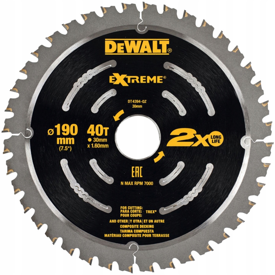 DEWALT DT4394 TARCZA DO DREWNA 190x30mm (5035048543146) • Cena, Opinie 13014977301 • Allegro