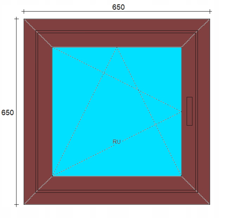 OKNA PCV 650x650 RU ZEWN. ORZECH, LEWE (5904915726985) • Cena, Opinie • Okna ścienne 12631012385 ...