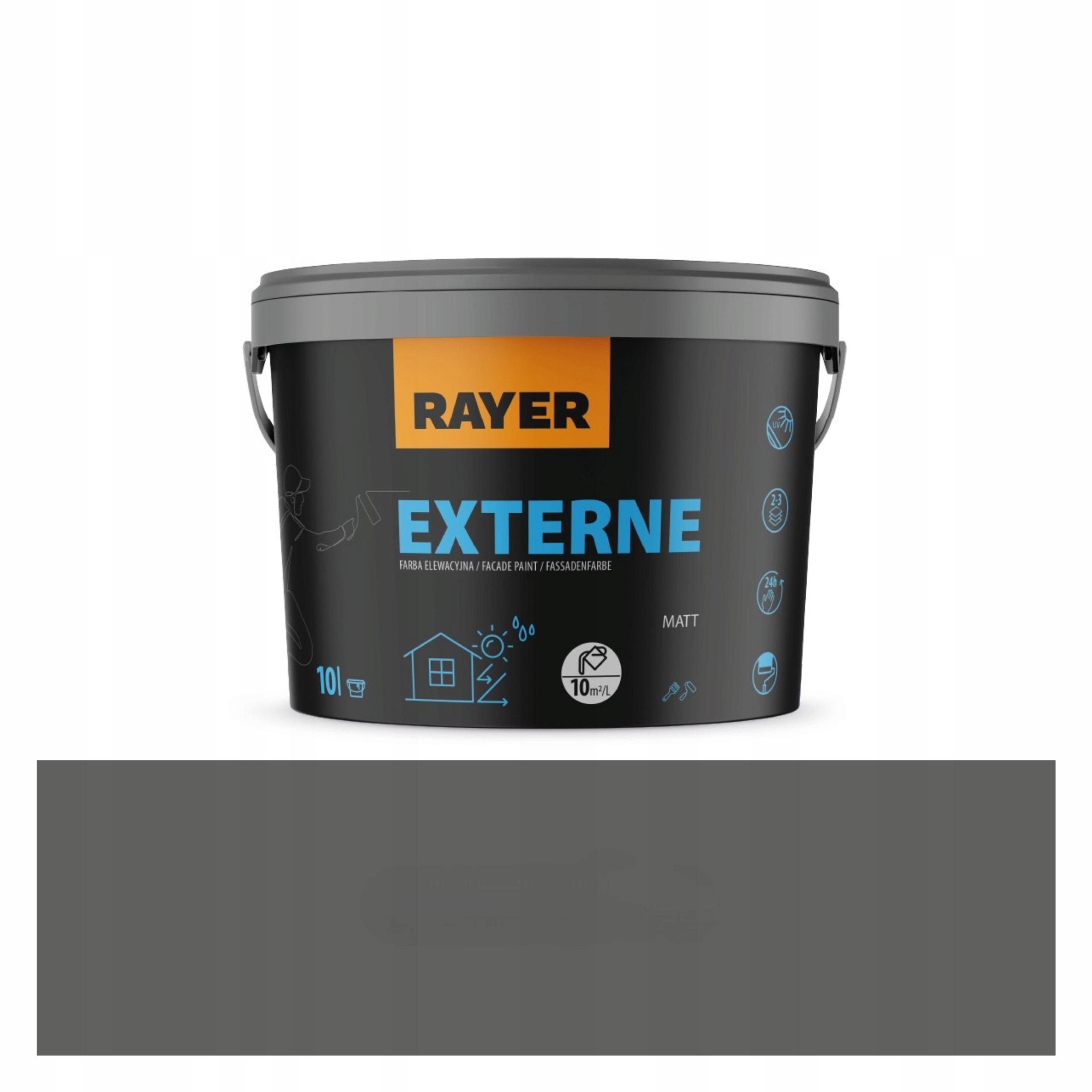 Farba Elewacyjna Fasadowa RAYER 10l grafitowy (5906725269997) • Cena ...