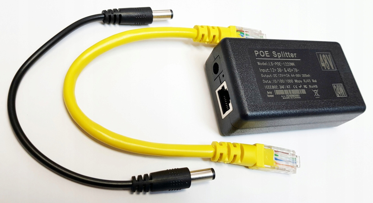 POE SPLITTER ROZDZIELACZ RJ45 ETHERNET LAN 24W 48V - Sklep, Opinie ...
