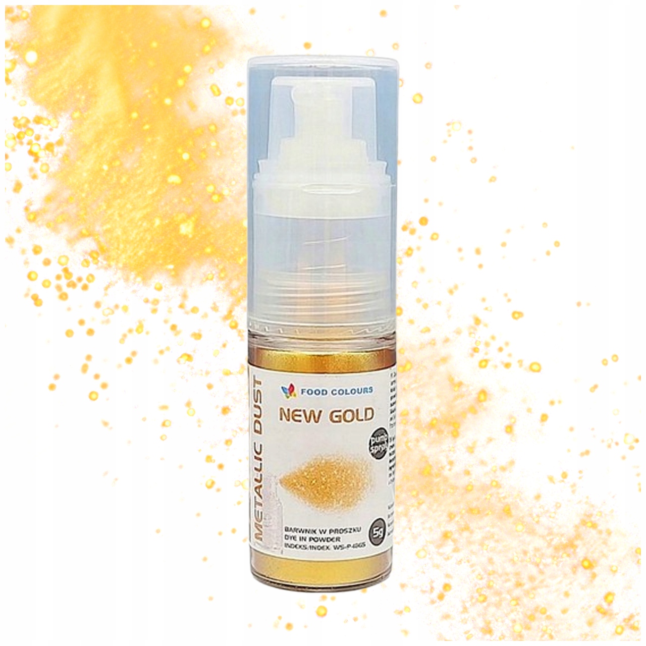 BARWNIK SPOŻYWCZY W PROSZKU ZŁOTY SPRAY FOOD COLOURS PYŁEK NEW GOLD 5g ...